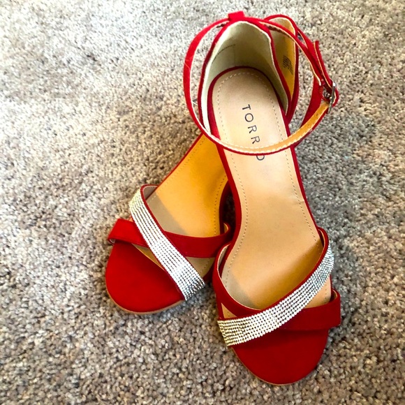 torrid | Shoes | Killer Red Strappy Wedge Heels | Poshmark